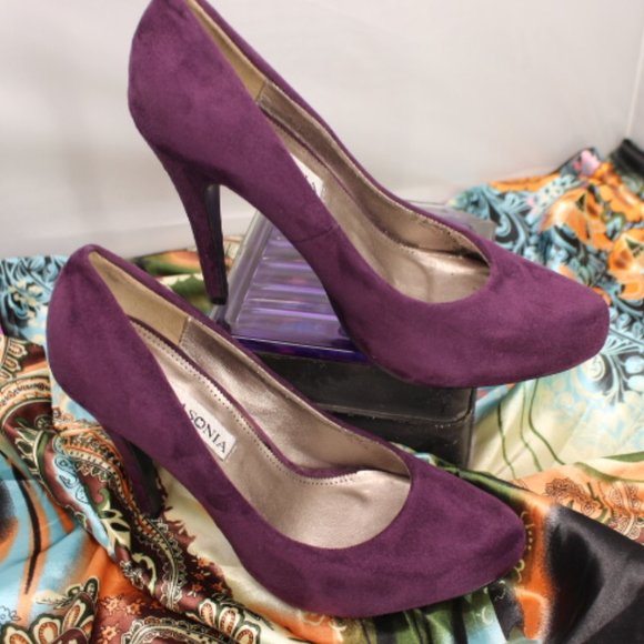 Lasonia | Shoes | Lasonia Purple Suede 4 Inch Heels Womens Size 8 2 ...
